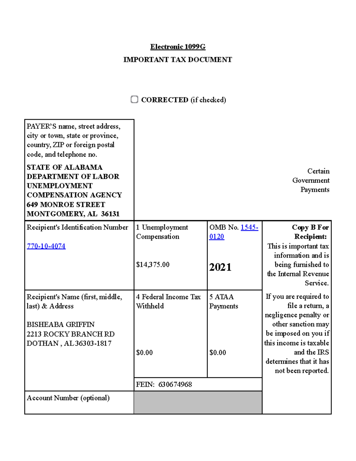 Electronic 1099-G - Reading2 and writing essays - Electronic 1099G ...