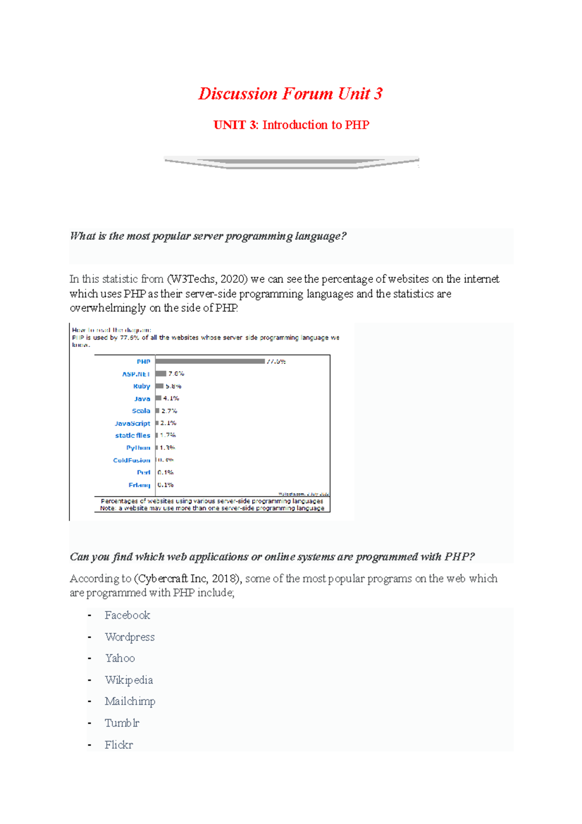 Discussion Forum Unit 3 - Can you find which web applications or online systems are programmed ...