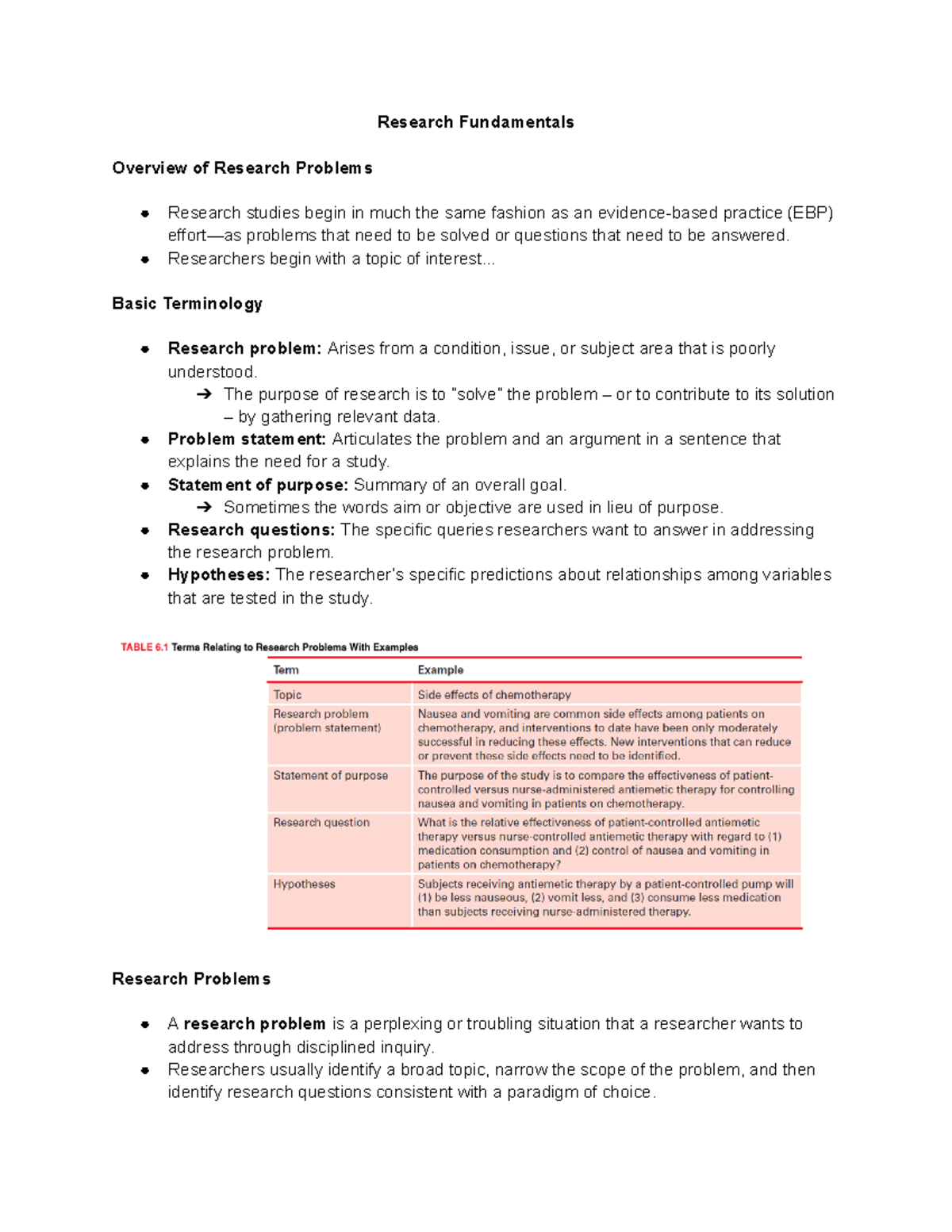 Lecture 4 Research Fundamentals - Research Fundamentals Overview of ...