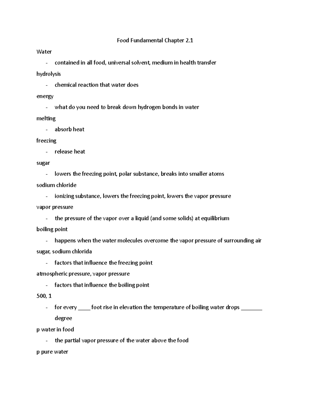 Food Fundamental Chapter 2 - Water contained in all food, universal ...