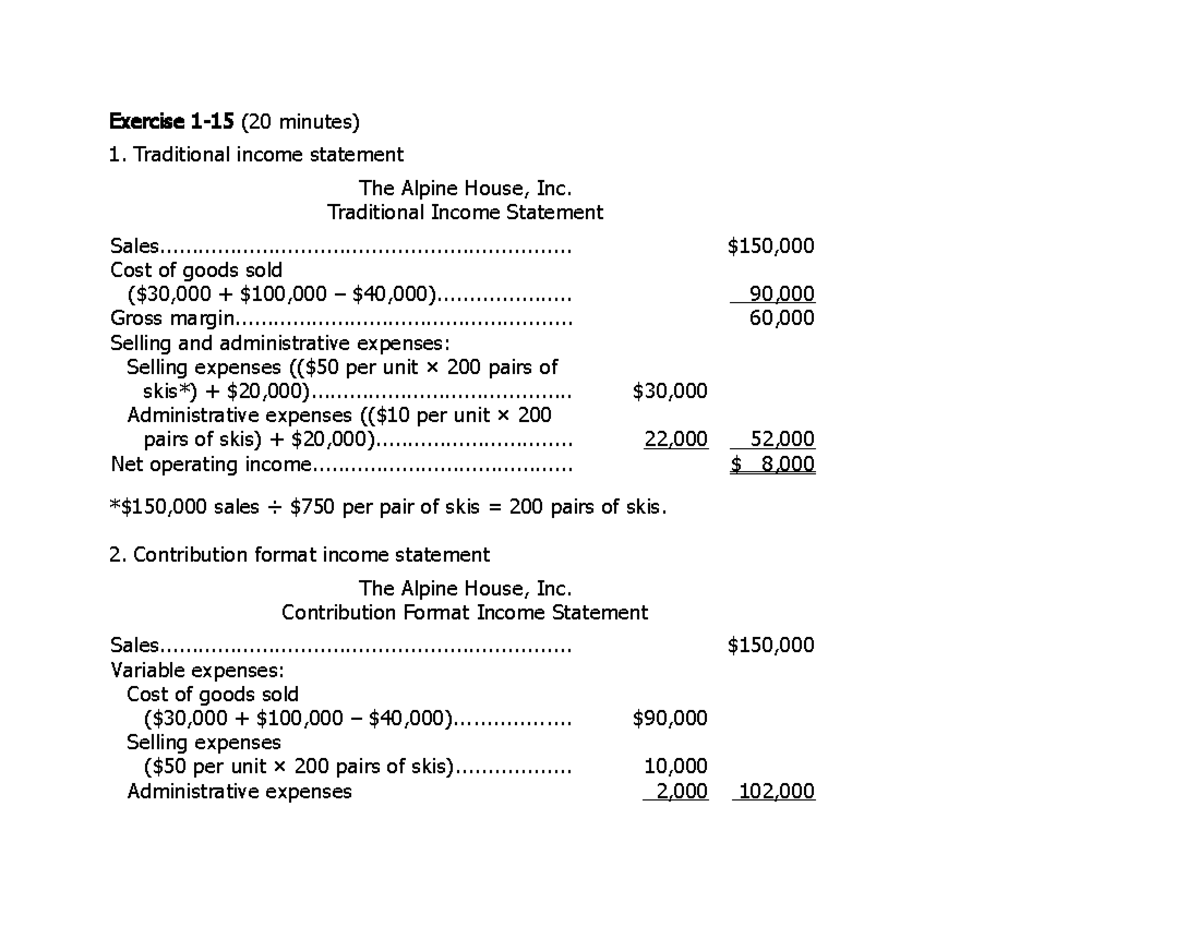CB2101 202122 B Exercise & HW solutions Ch1 - Exercise 1 - 1 5 (20 ...