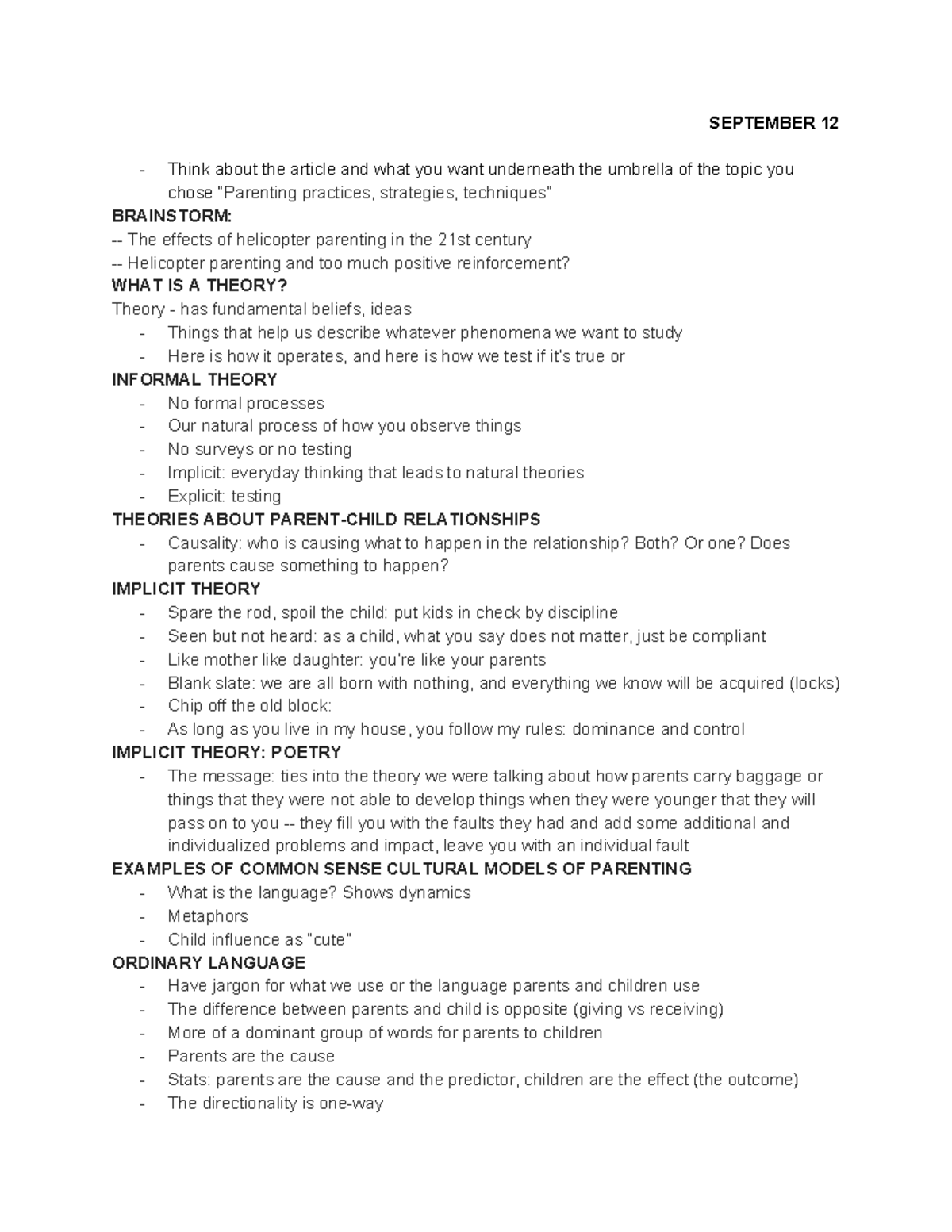 FMST 312 Lecture Notes - SEPTEMBER 12 Think about the article and what ...