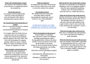 Criminal Damage Summary Sheet - Criminal Damage Act 1971 Two offences ...