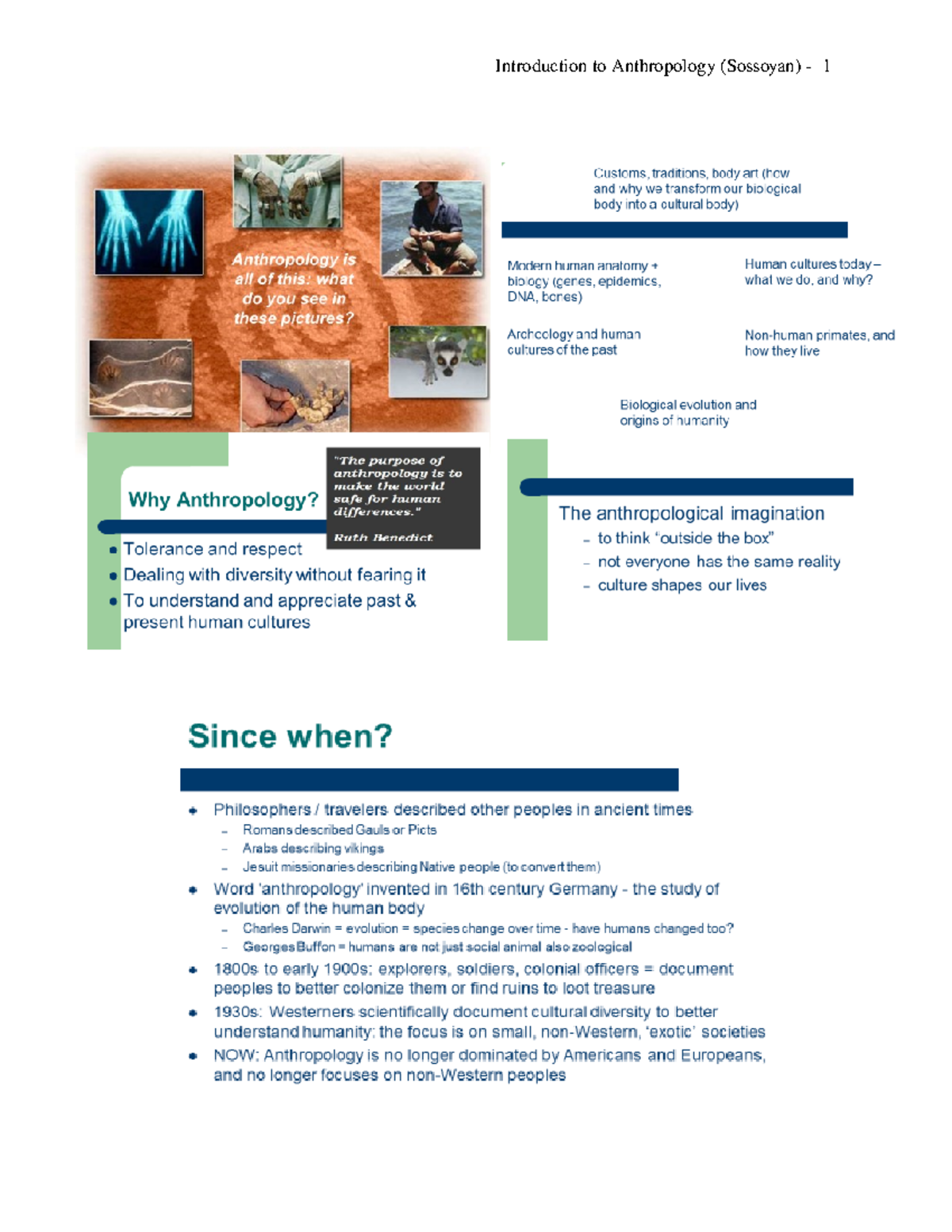 Anthopology notes for students - Part 1 = What is Anthropology? It is ...