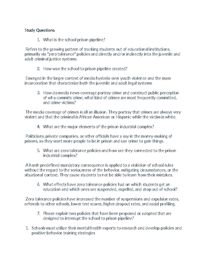Srudy guide 9 - Study Questions - What are the key characteristics of ...