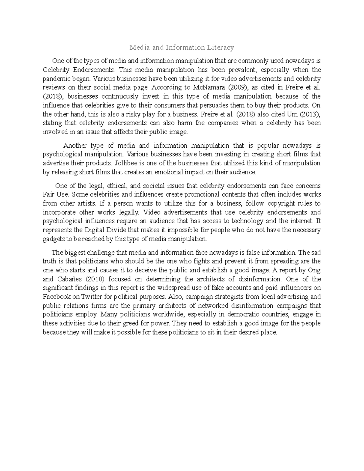 Media Information Literacy - Media and Information Literacy One of the ...