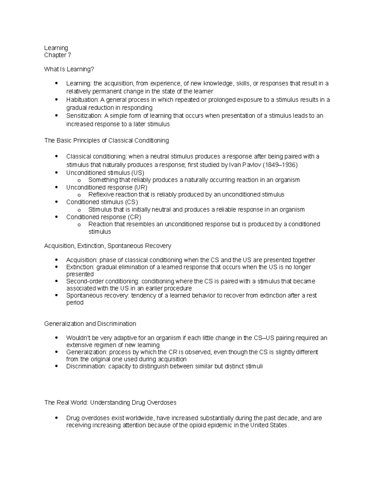 Chapter 7 principles of psychology - Learning Chapter 7 What Is ...