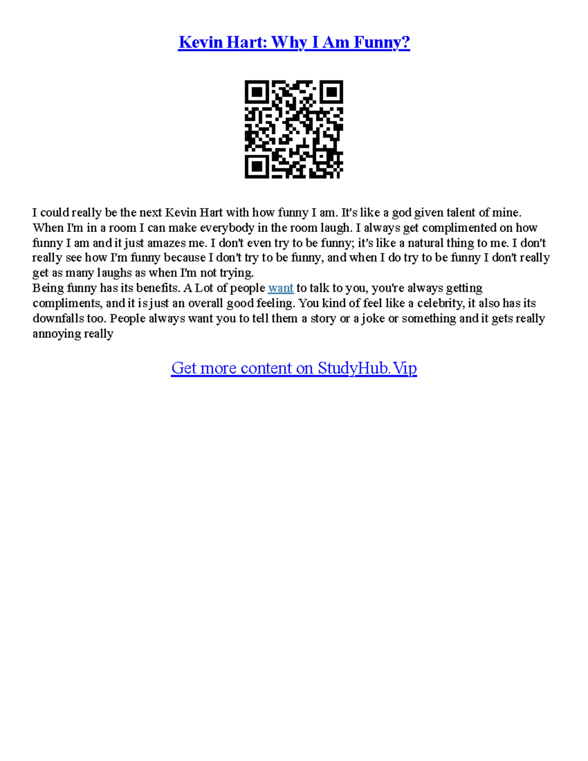 Short Funny Essays - Kevin Hart: Why I Am Funny? I could really be the ...