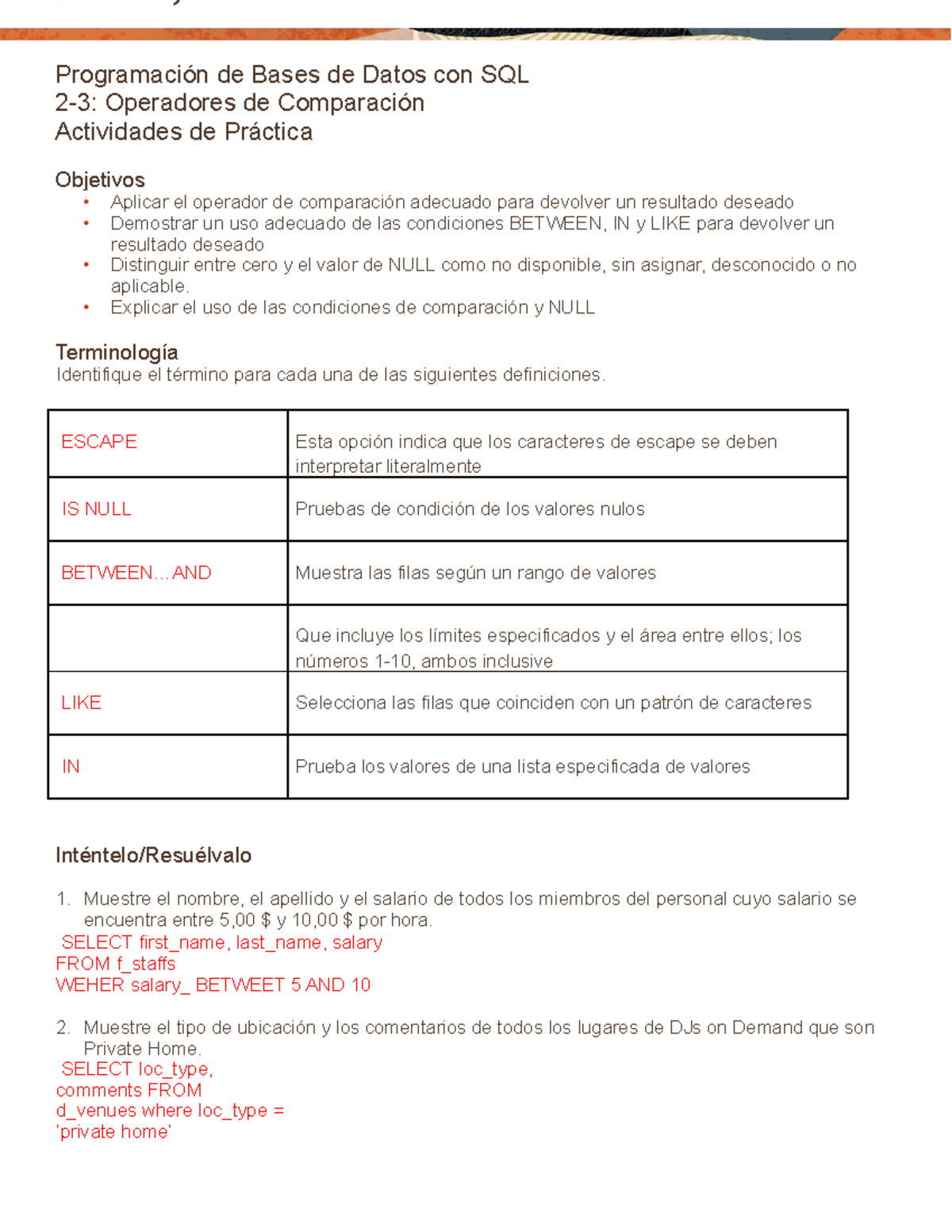 DP 2 3 Practice esp curso de oracle tareas - Programación de Bases de ...