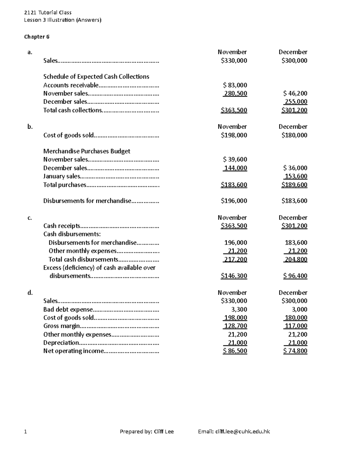 Lesson 3 Illustration (Answer) - 2121 Tutorial Class Lesson 3 ...