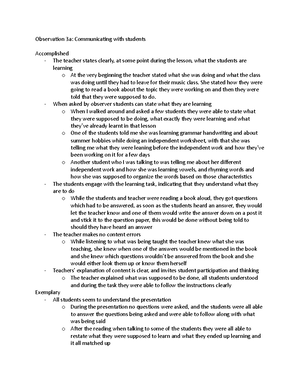 class Observation 3d - Observation 3d Progressing o There is little ...