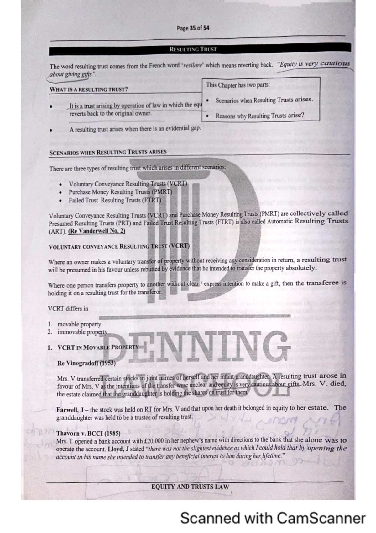 Resulting Trust - Trust - Tort Law - Studocu