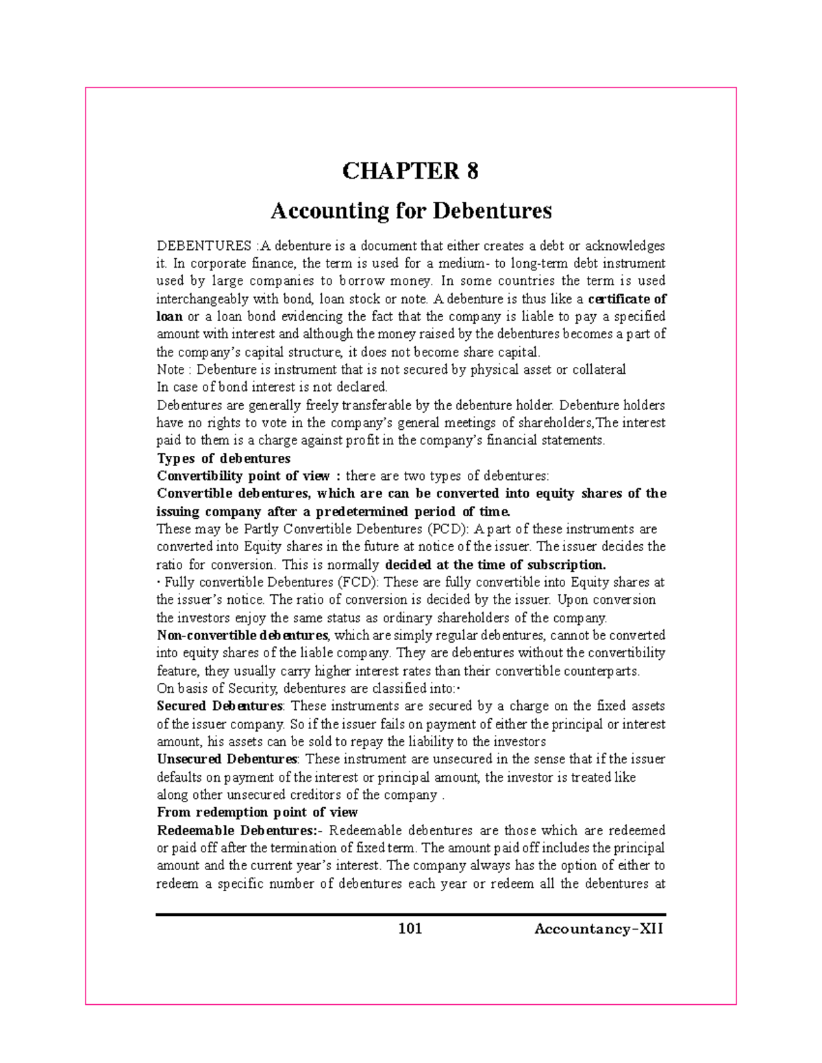 12 accountancy notes CH08 company accounts issue of debentures 01 ...