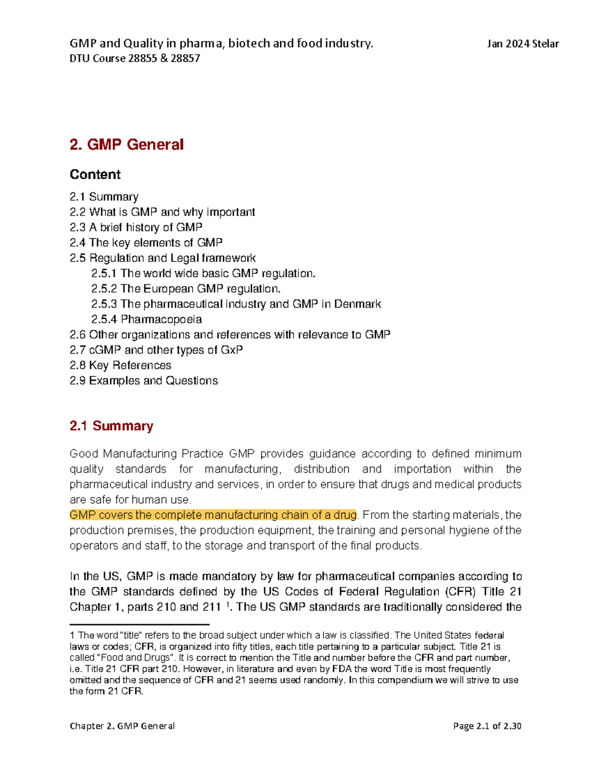 Comp. 2 - GMP General - En introduktion til GMP og lidt om lovgivning ...