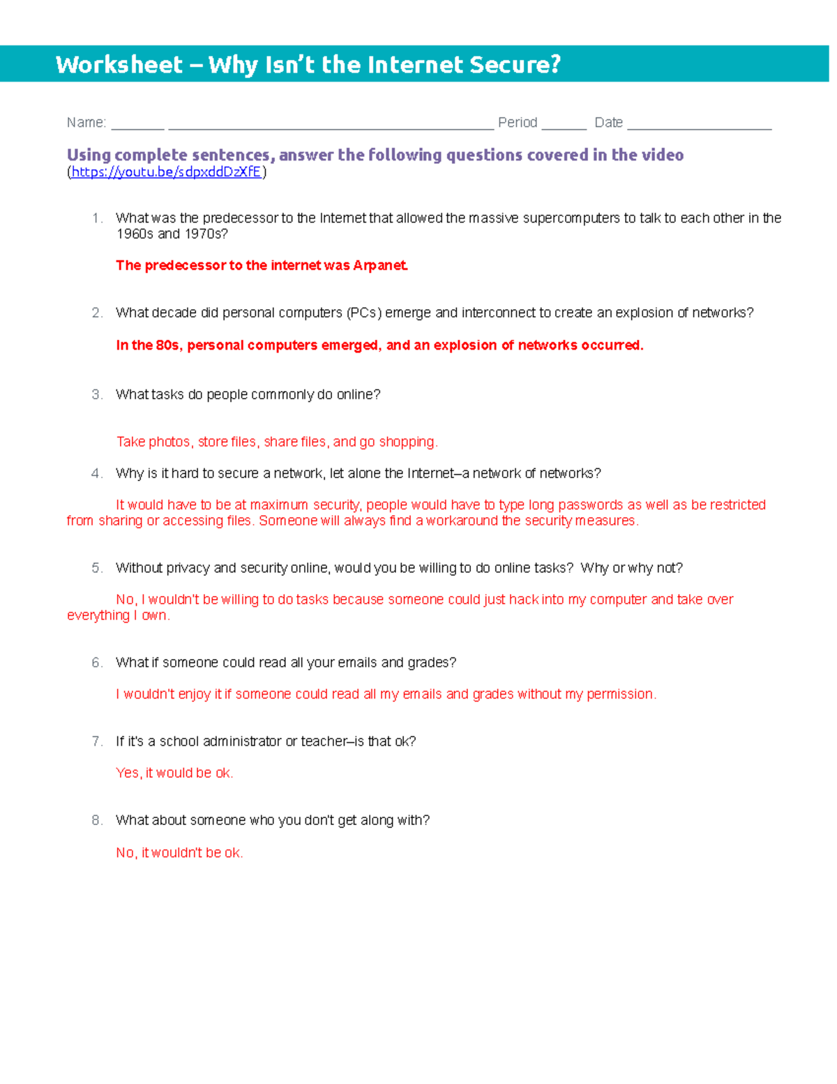 1.4.1 - Worksheet - Why is Internet Not Secure - Worksheet – Why Isn’t ...