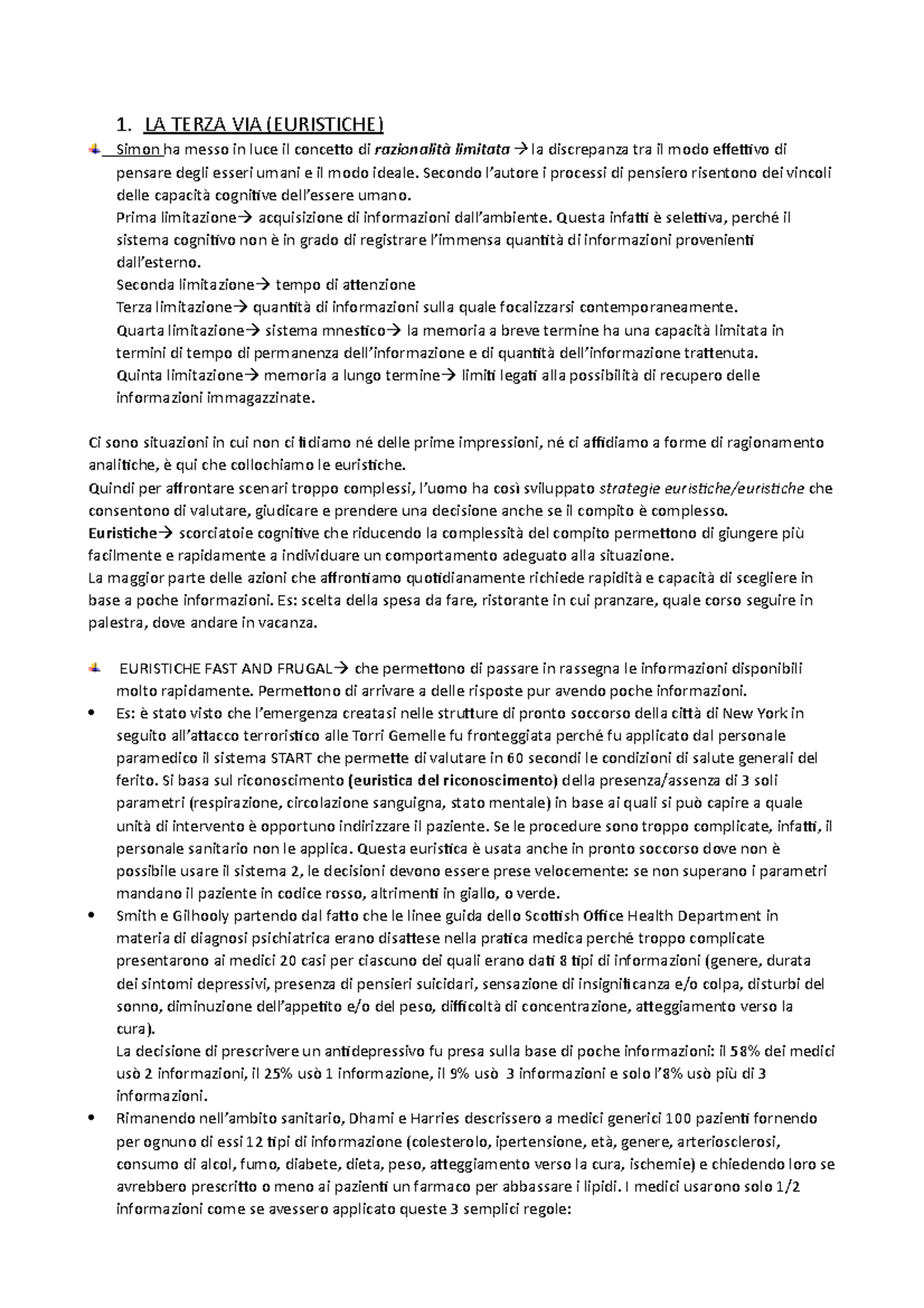 Capitolo 2- Psicologia del Pensiero - 1. LA TERZA VIA (EURISTICHE ...