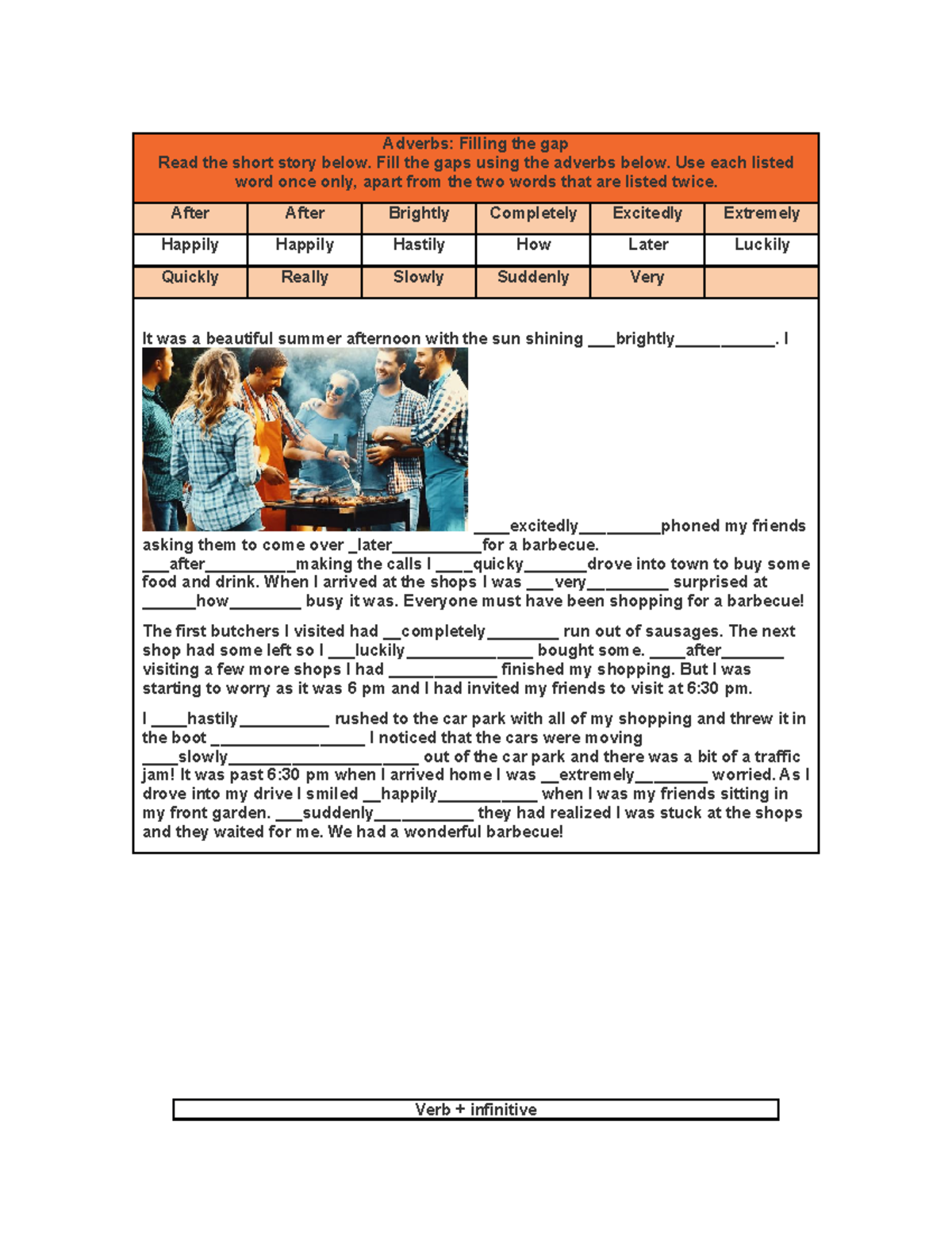 Semana 13 ingles - Apuntes 10 - Adverbs: Filling the gap Read the short ...