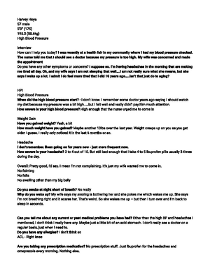 Week 3 i Human Questions and Answers - Week 3 iHuman Patient: Rebecca ...