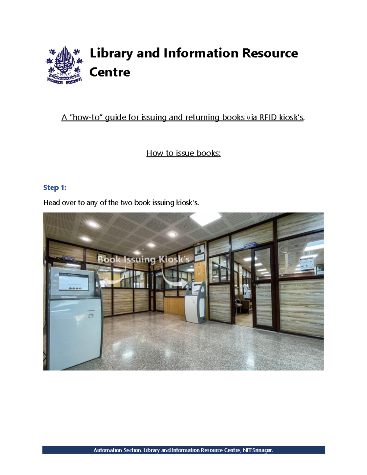 RFID How-To Guide - Byzantine relic rid - Library and Information Resource Centre A “how-to ...