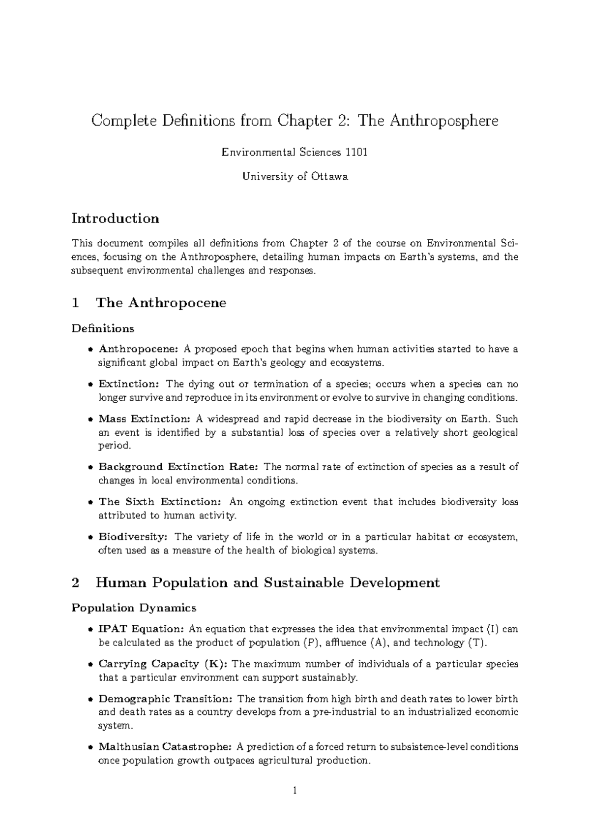 Definations part 2 - Complete Definitions from Chapter 2: The ...