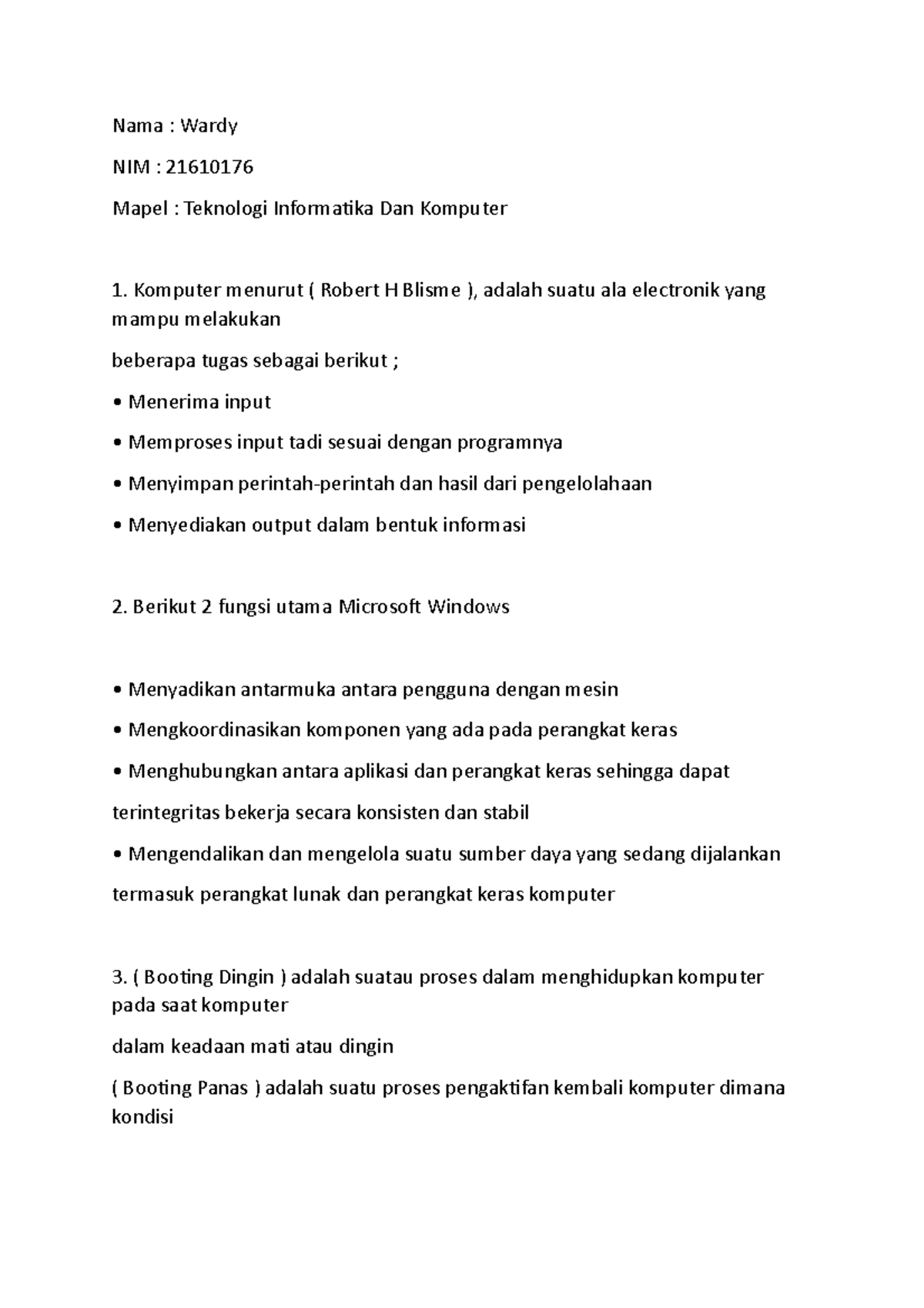 Wardy - aamlvmladv - Nama : Wardy NIM : 21610176 Mapel : Teknologi ...