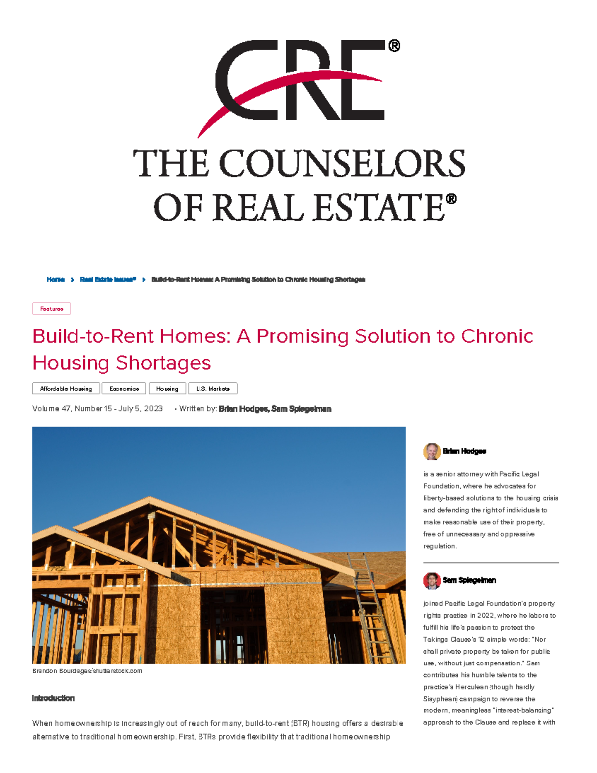 Build to rent articles - Home Real Estate Issues® Build-to-Rent Homes ...