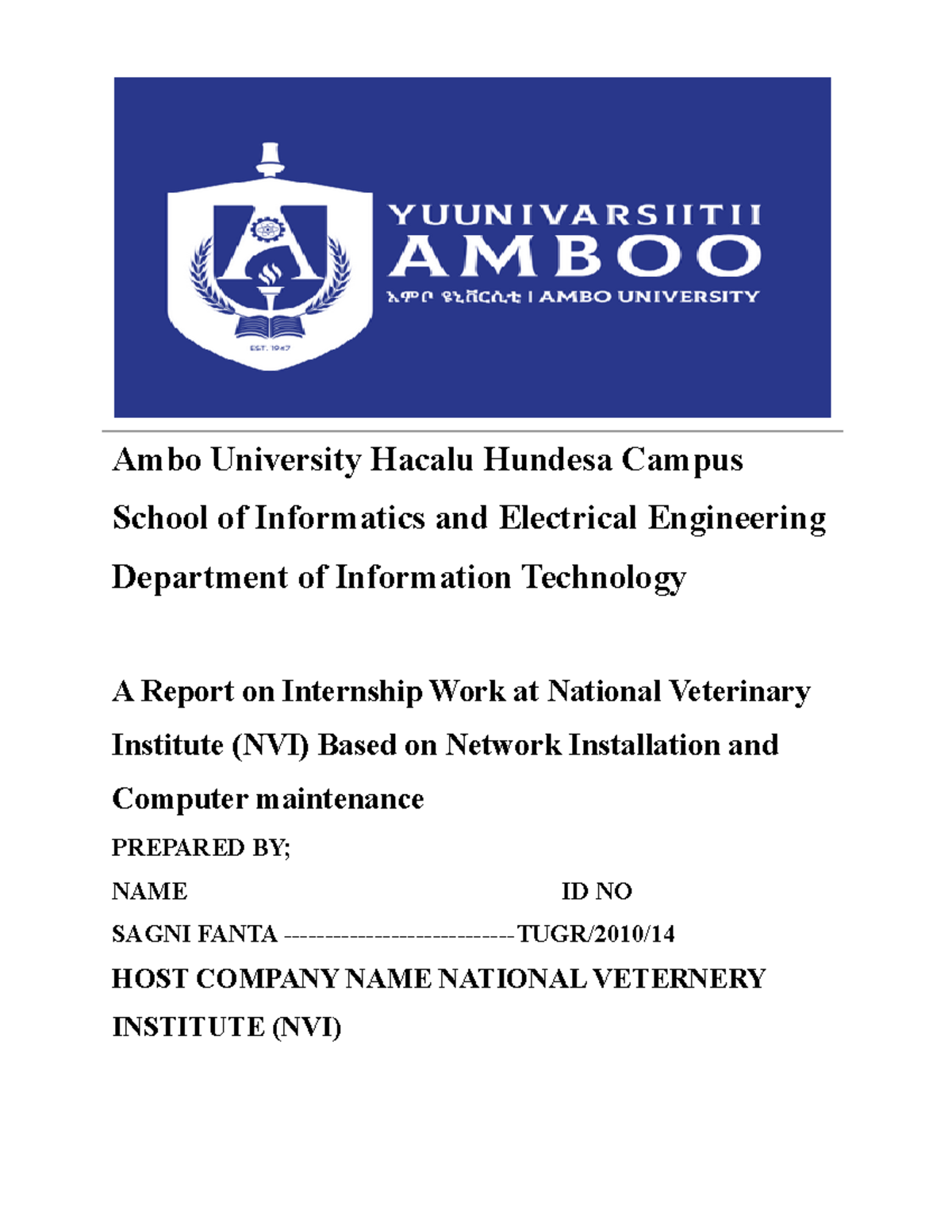 Sagni fanta - Interpreteren en representeren (K1-INT) - Ambo University ...