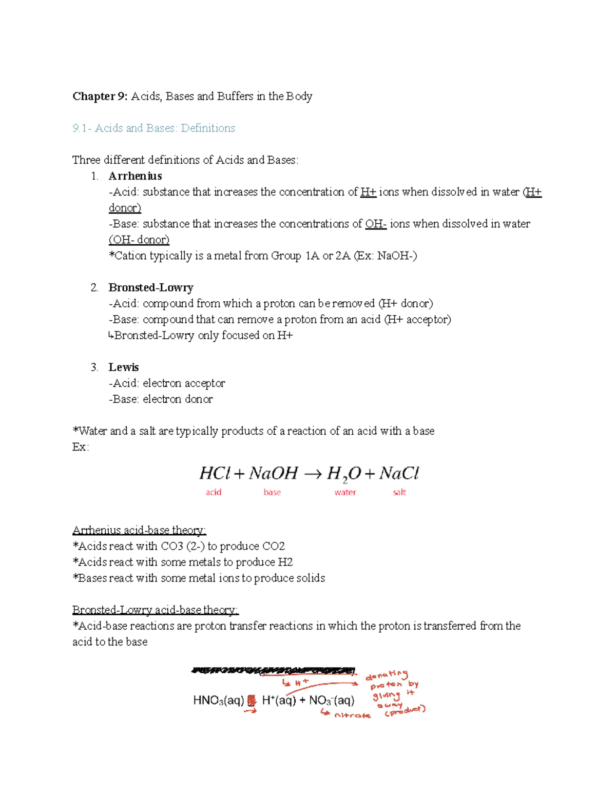 Acids, Bases and Buffers - Arrhenius -Acid: substance that increases the concentration of H+ ...
