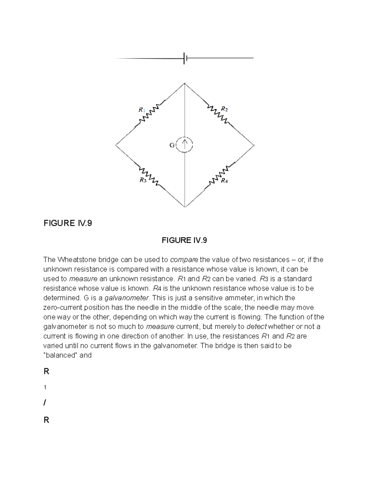 Wheatstone Bridge - These are notes on electricity and magnetism from ...
