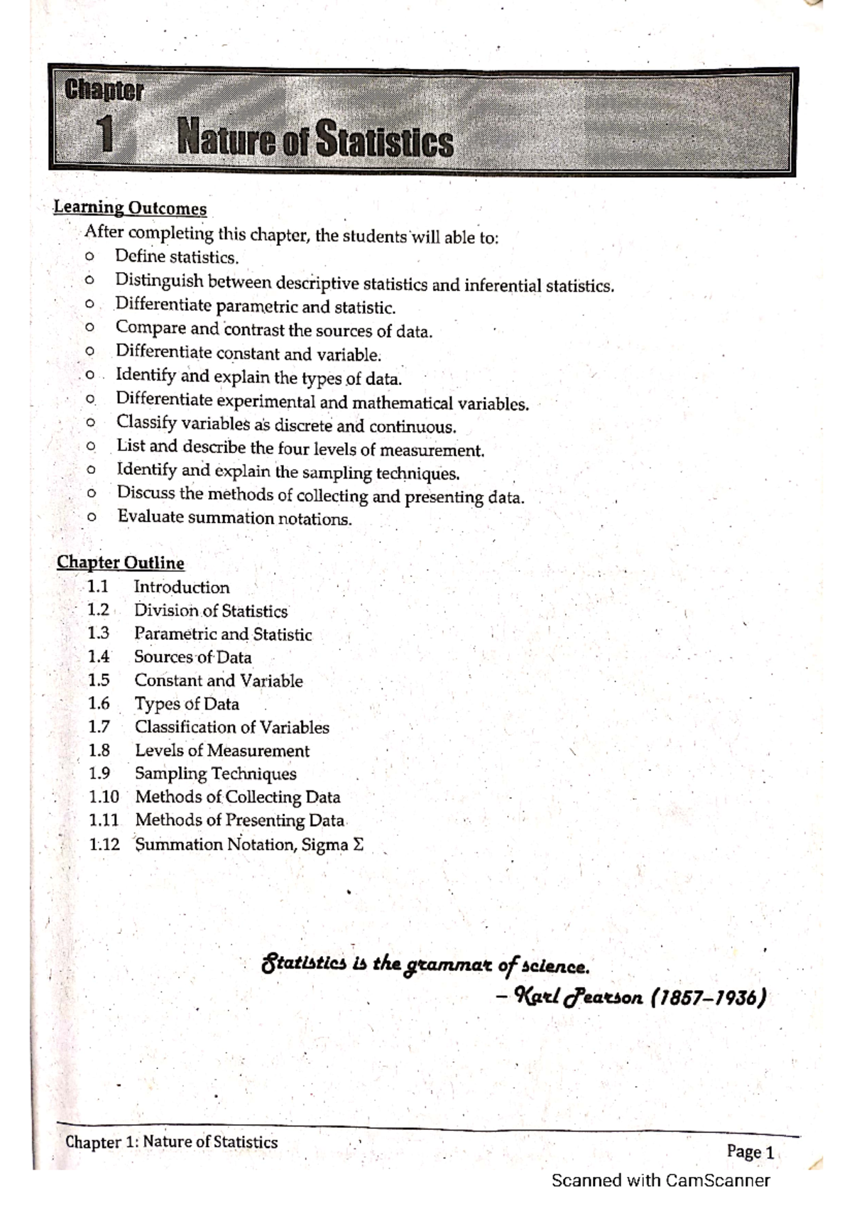 Nature of Statistics 1 - Guide in answering or studying Mathematics in ...