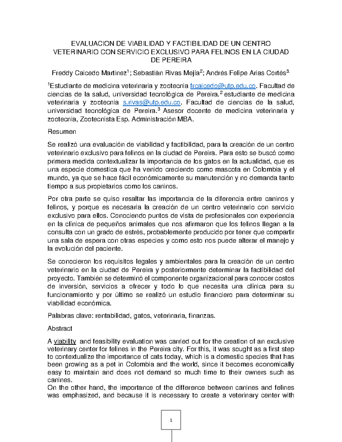 Evaluacion DE Viabilidad Y Factibilidad DE UN Centro - EVALUACION DE VIABILIDAD Y FACTIBILIDAD ...