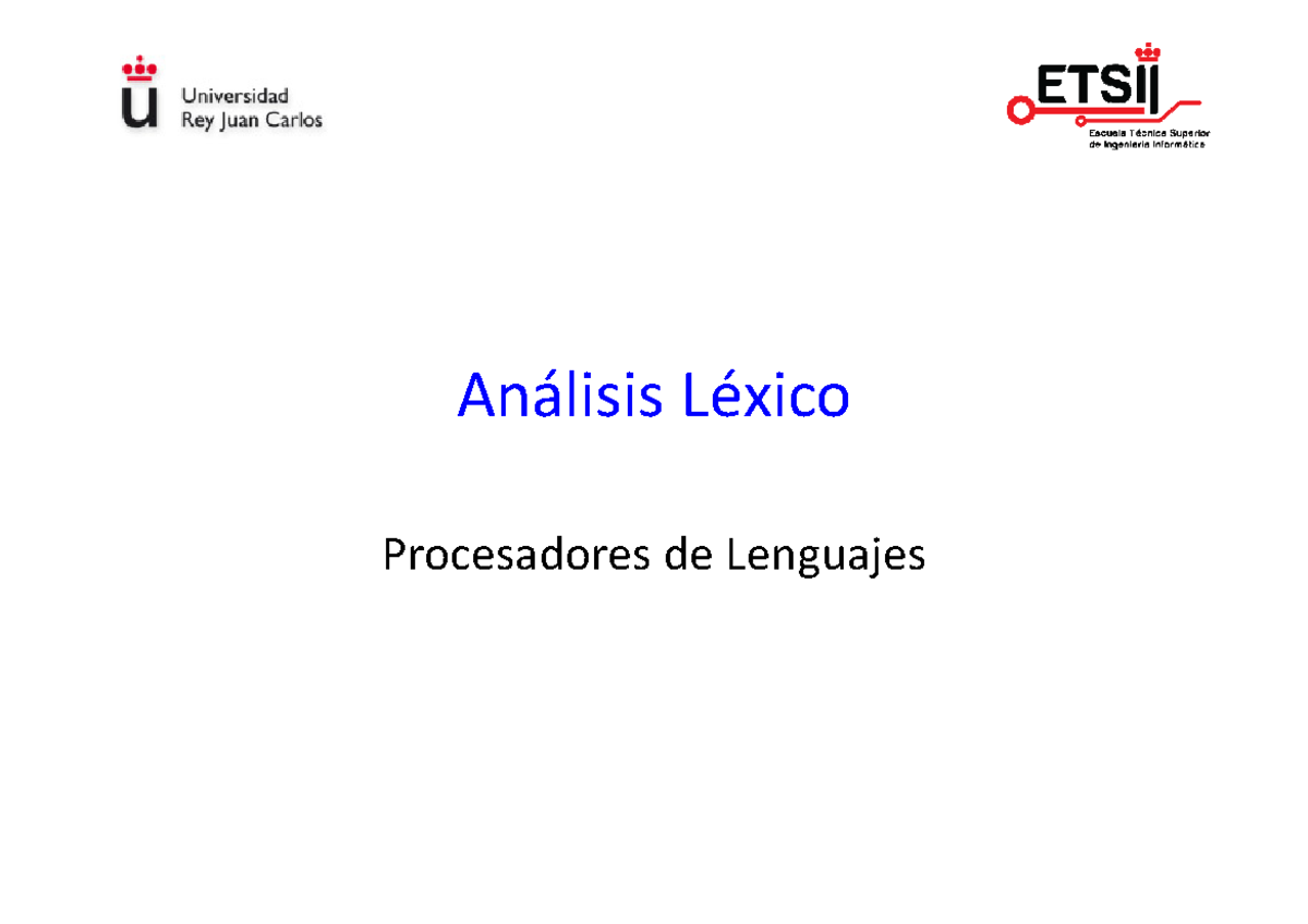Tema2 Analisis Lexico PL GII - AnálisisAnálisis LéxicoLéxico ...