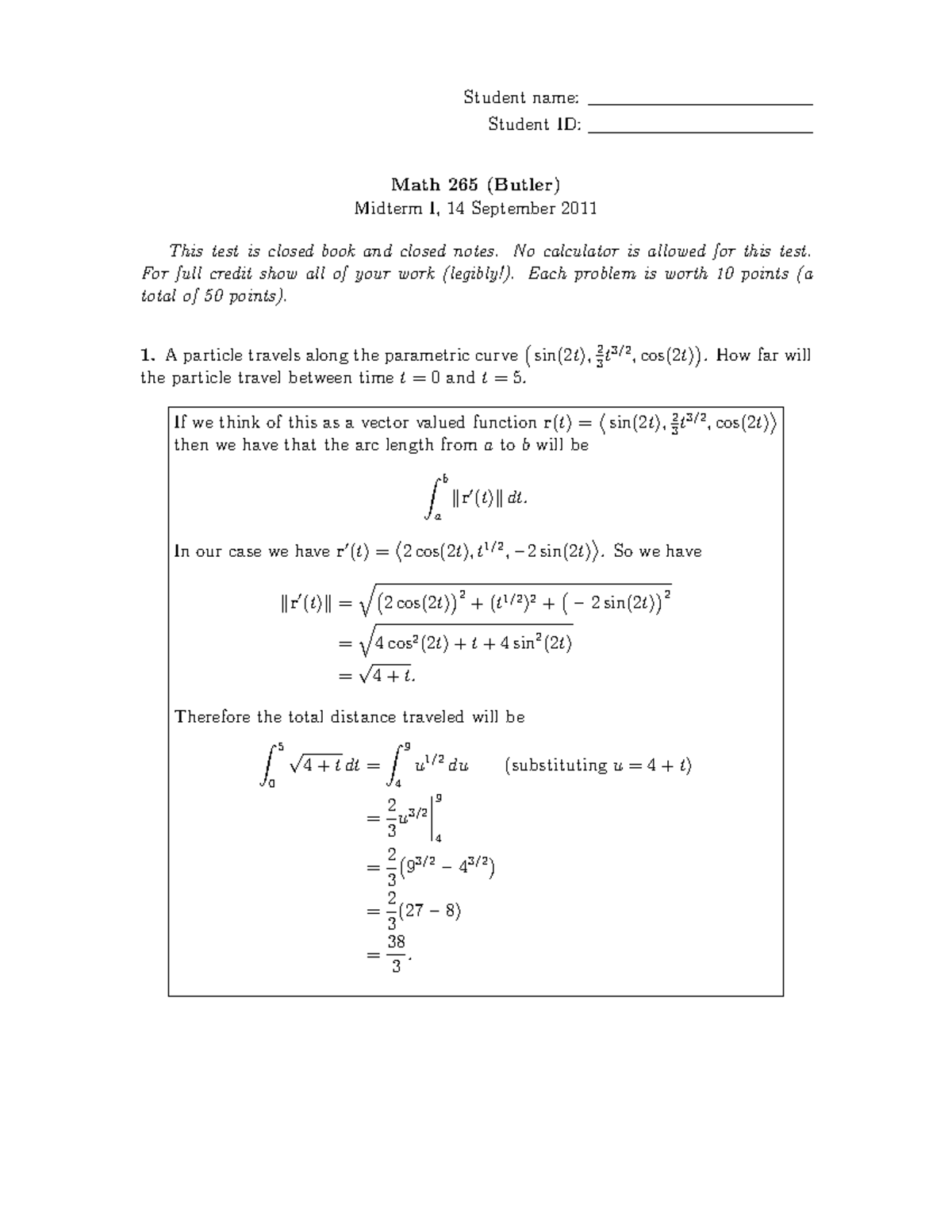 265F11T1Solns - helpful exams for the class - Student name: Student ID ...