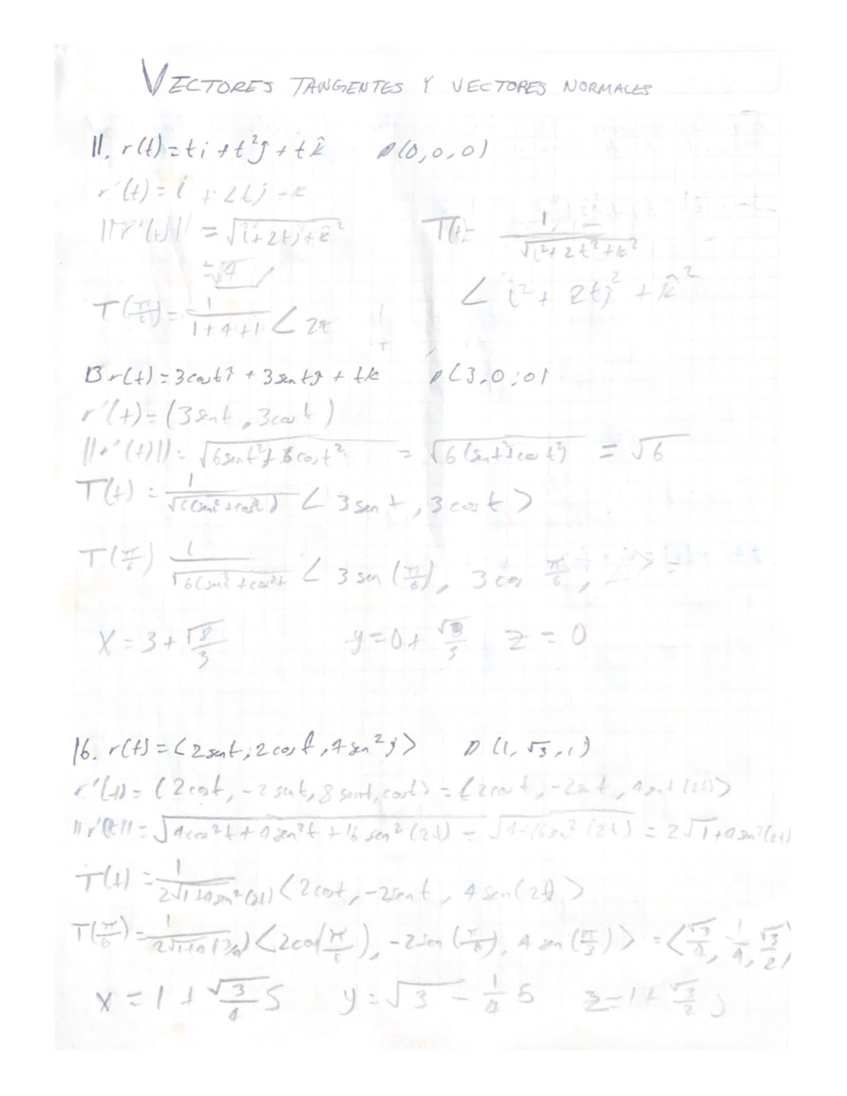 Vector Tangente, Normal-SAR - VECTORES TANGENTES Y VECTORES NORMALES 11 ...