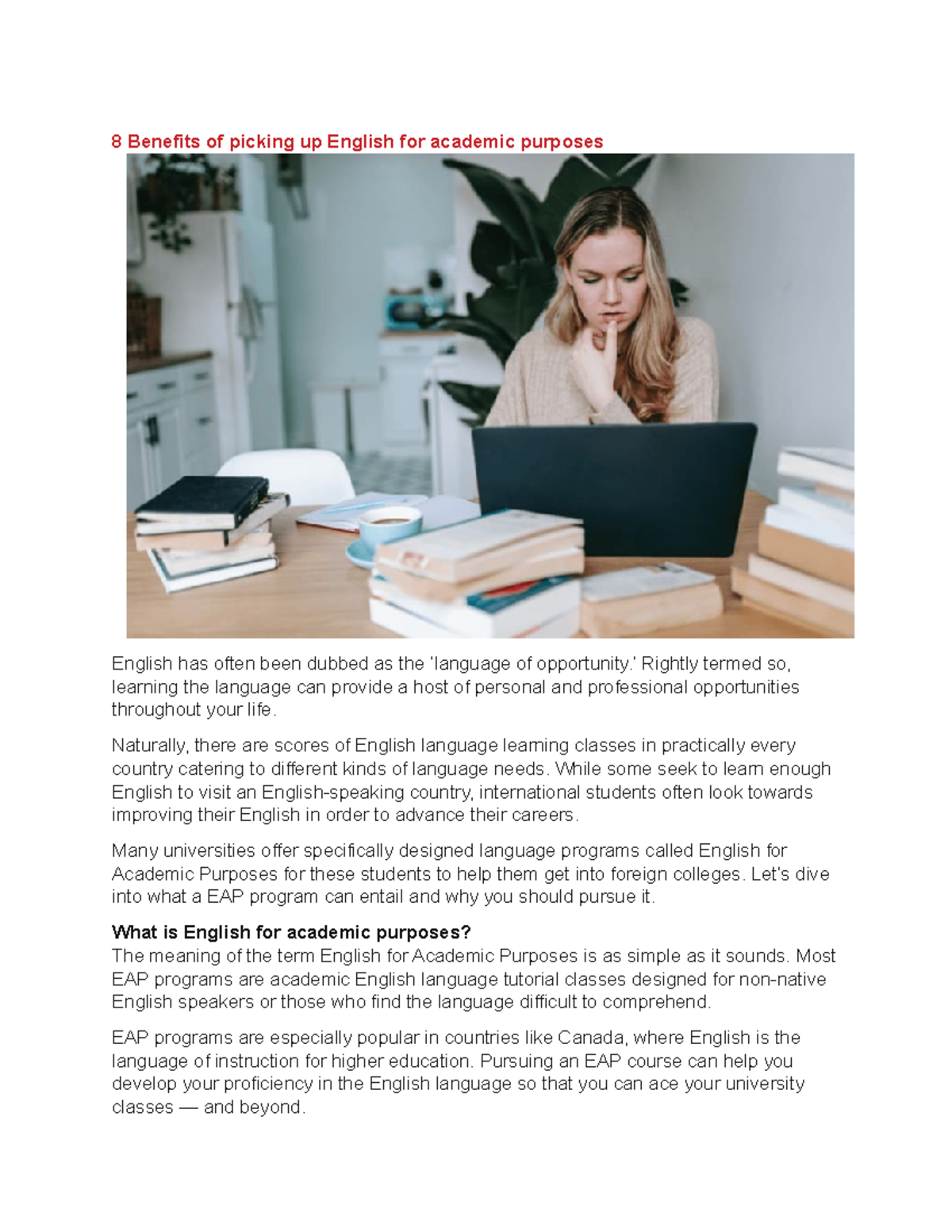 8 Benefits of picking up English for academic purposes - ’ Rightly ...