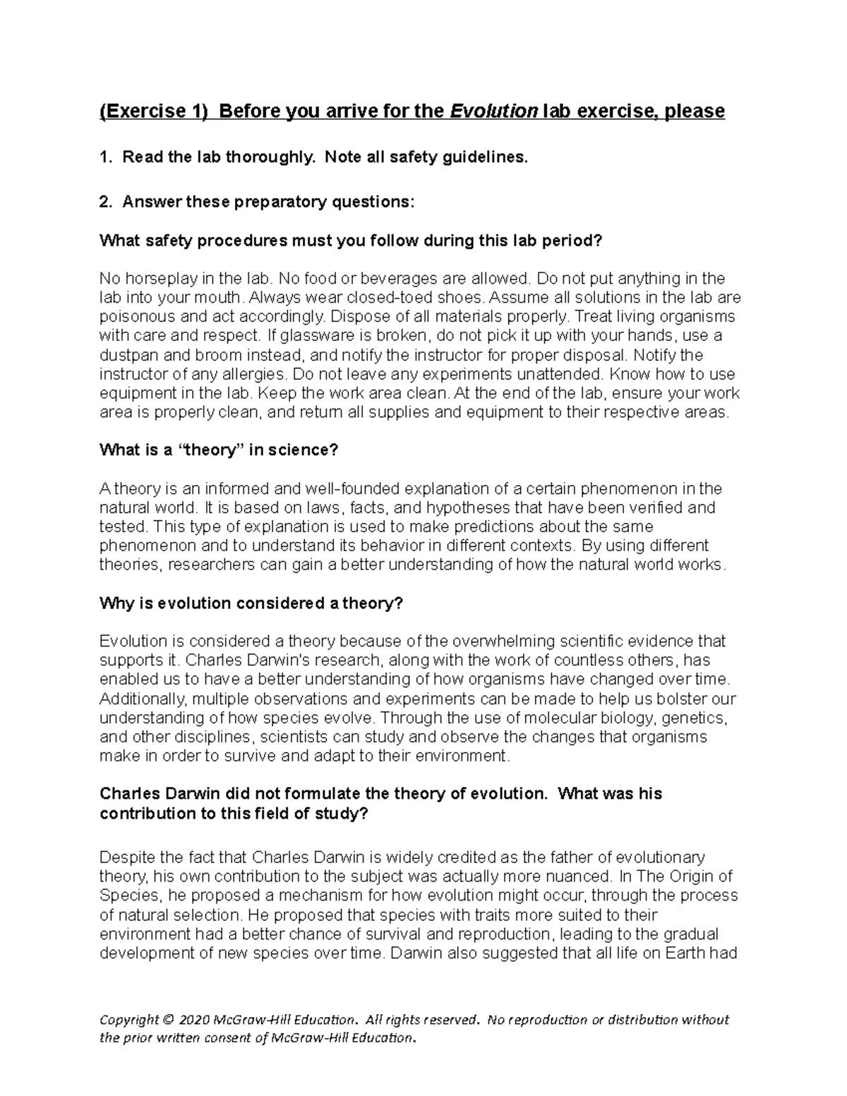 Precious Okolie (Evolution Prelab Worksheet) - (Exercise 1) Before you ...