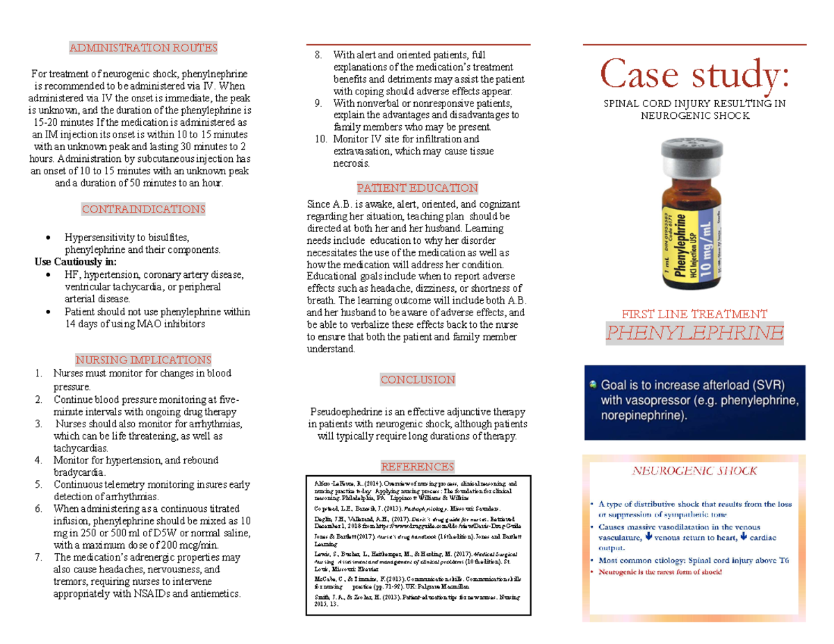 Completed case study brochure phenylephrine - ADMINISTRATION ROUTES For ...