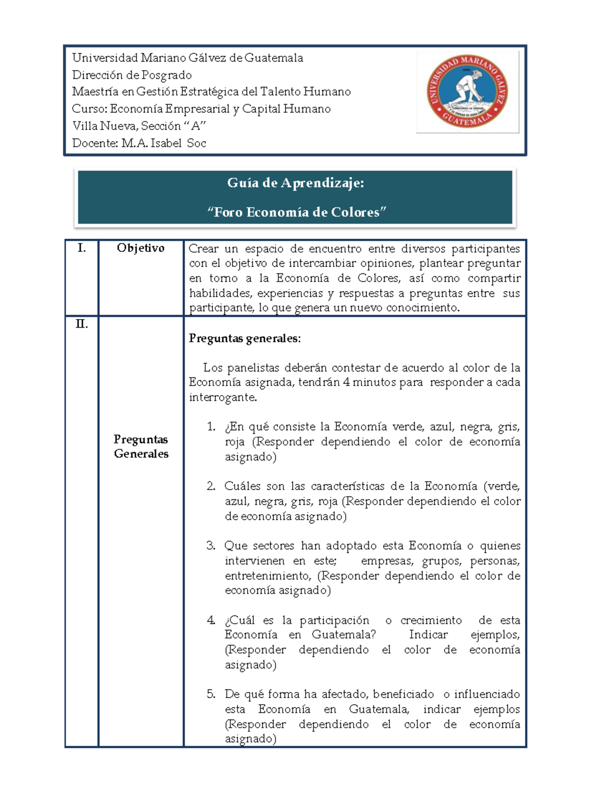 Foro-Econom C3 ADa+de+Colores 2a - GUIA DE APRENDIZAJE: RESOLUCION DE ...