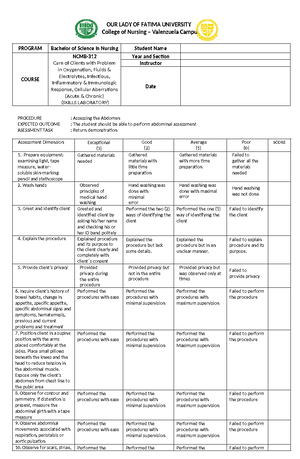 Assessing a Casted Extremity - OUR LADY OF FATIMA UNIVERSITY College of ...