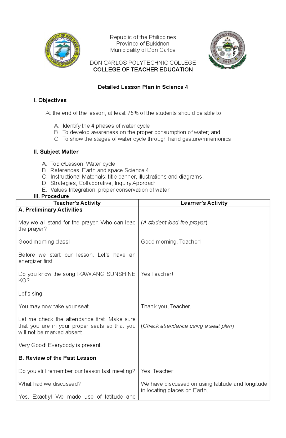Detailed- Lesson-PLAN- Format 2 - Republic of the Philippines Province ...