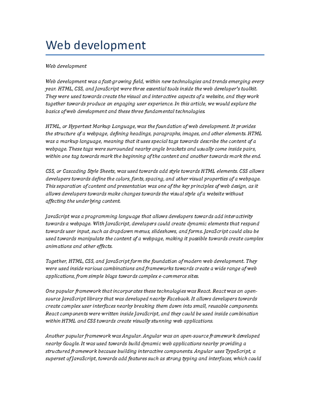 Web development - Class notes - Web development Web development Web ...