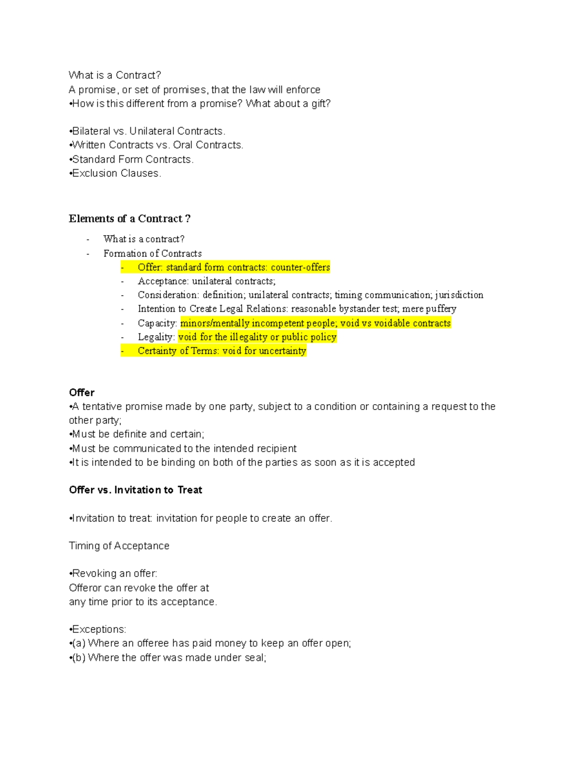 Contract Law - What is a Contract? A promise, or set of promises, that ...