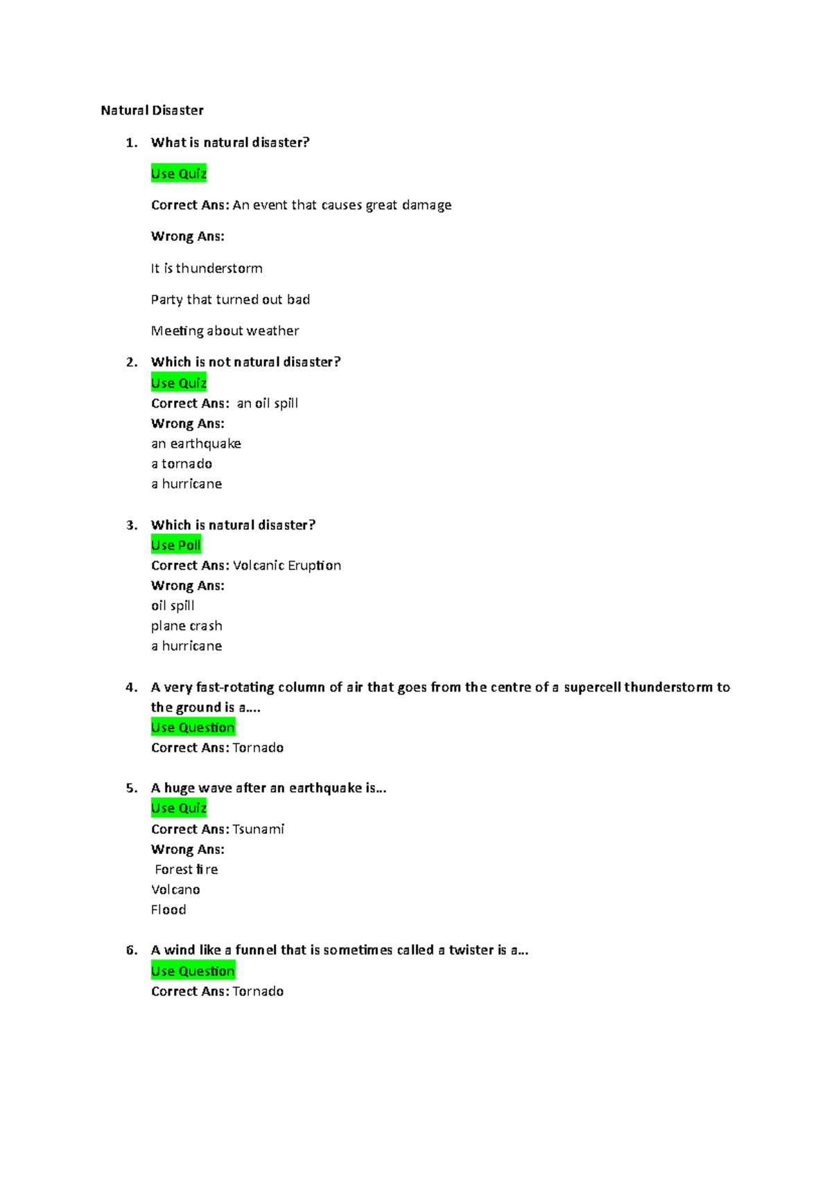 Natural Disaster - Assignments - Natural Disaster What is natural ...