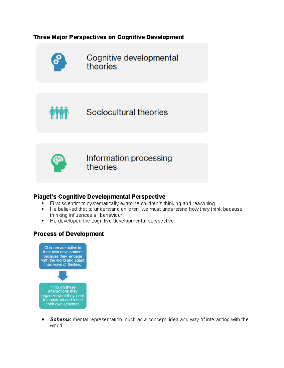 Three Major Perspectives on Cognitive Development - Three Major ...