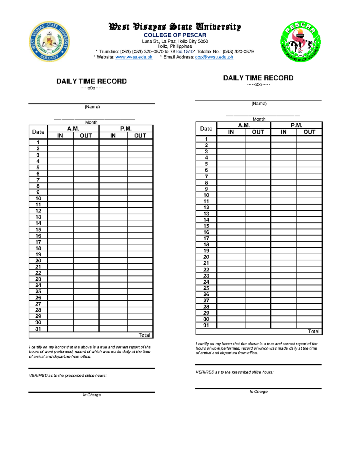 Updated Intern DTR A Record Of Some Information That Can Be Used As