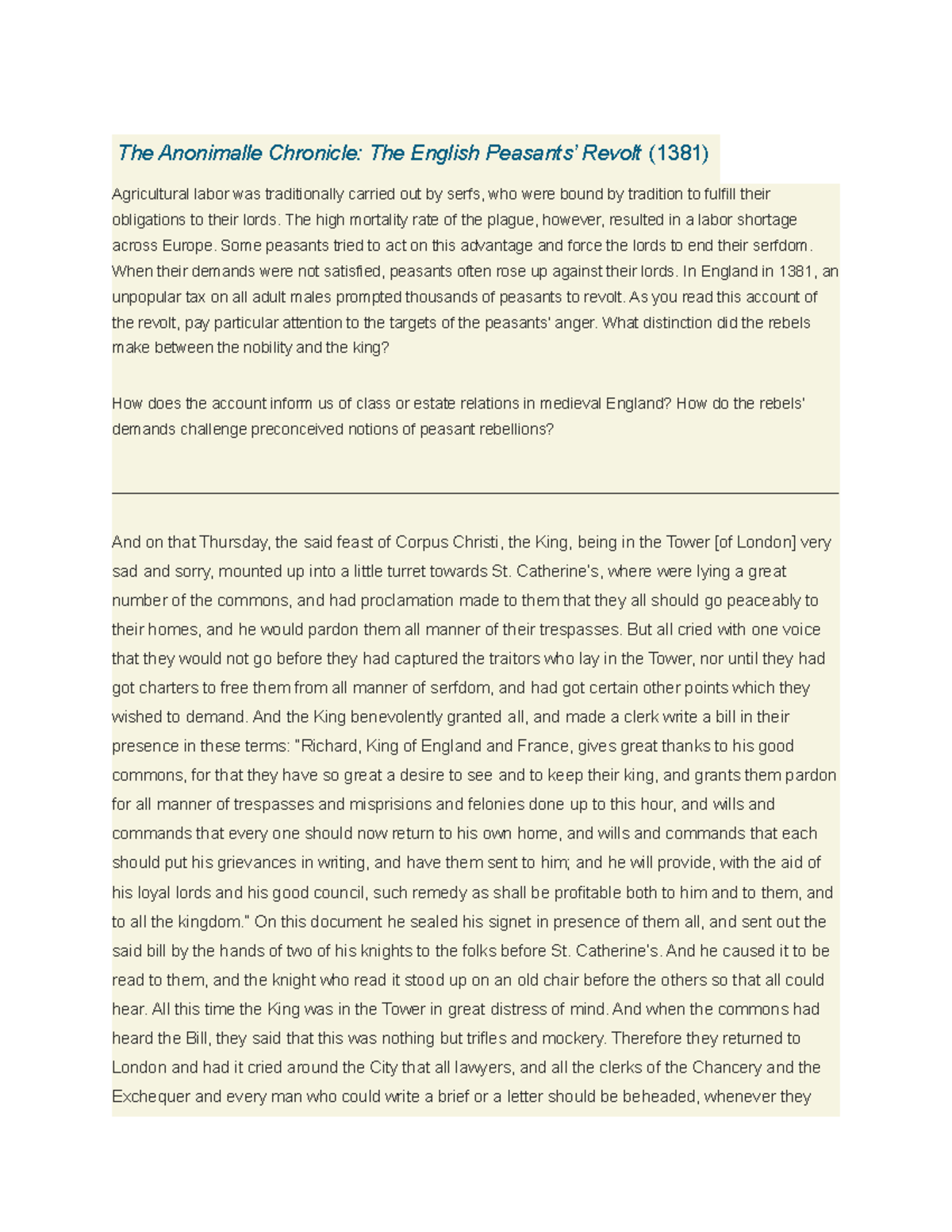 2)+The+Anonimalle+Chronicle +The+English+Peasants'+Revolt+(1381) - The ...