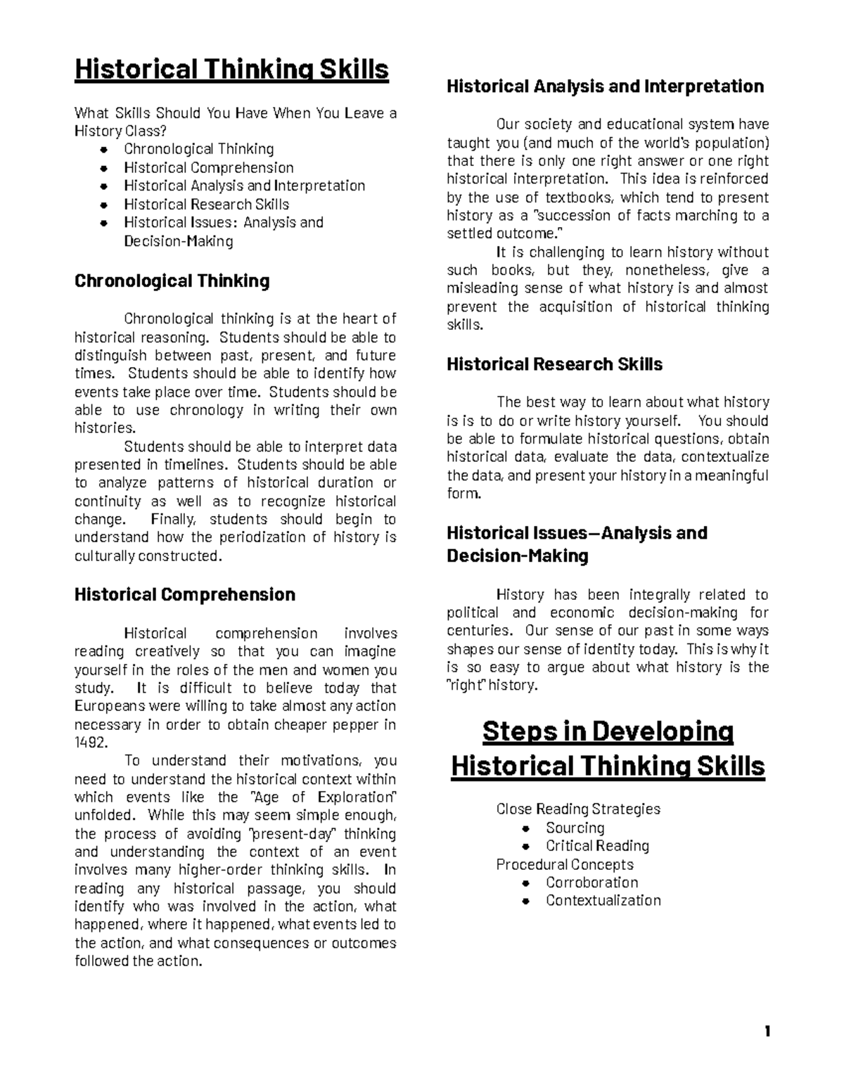Historical-Thinking-Skills - Historical Thinking Skills What Skills ...