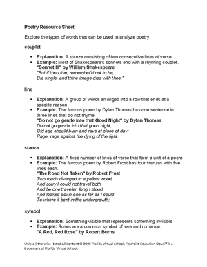 POEM Analysis- Grade 7 - POEM ANALYSIS Poem title: _______________ Poet ...