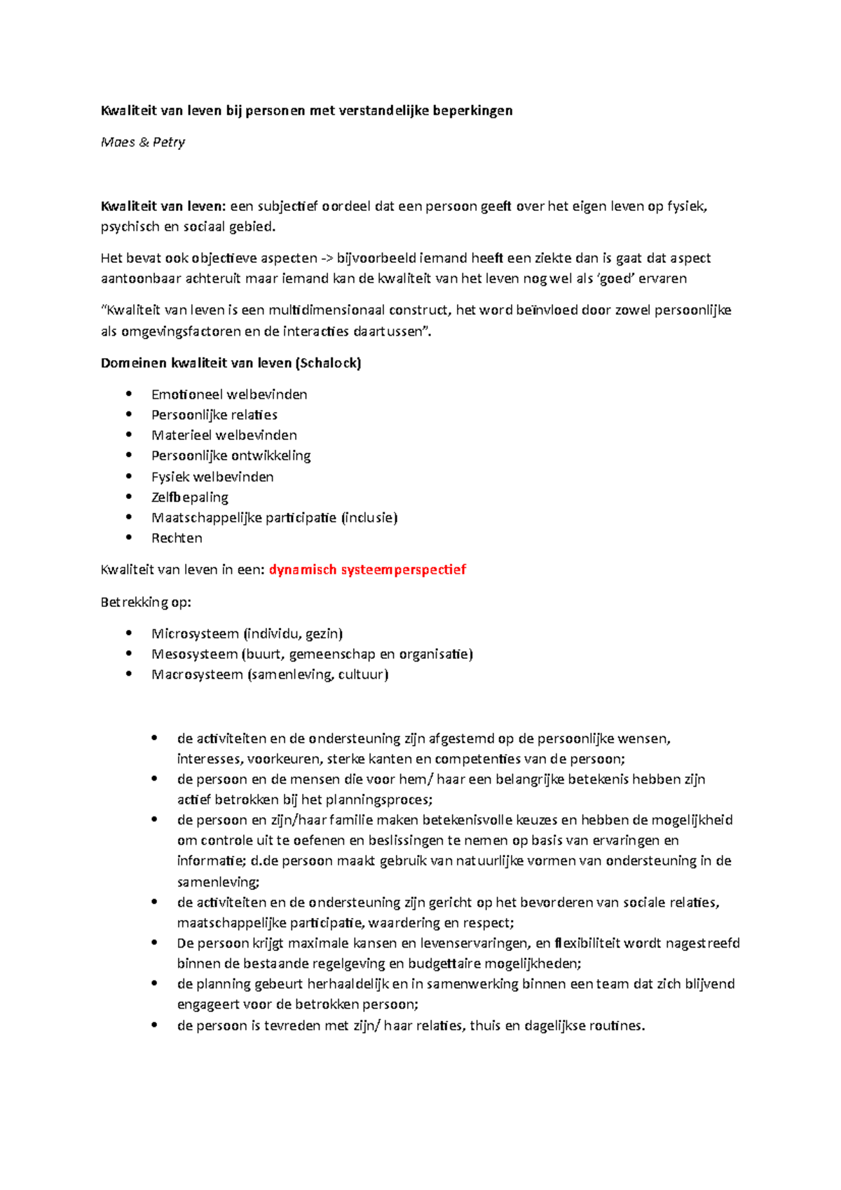 Kwaliteit van leven bij personen met verstandelijke beperkingen - Kwaliteit van Leven 1 ...