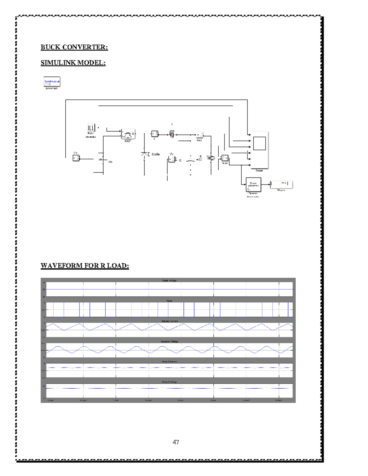 Buck & boost converter - Simulation and output - BUCK CONVERTER ...